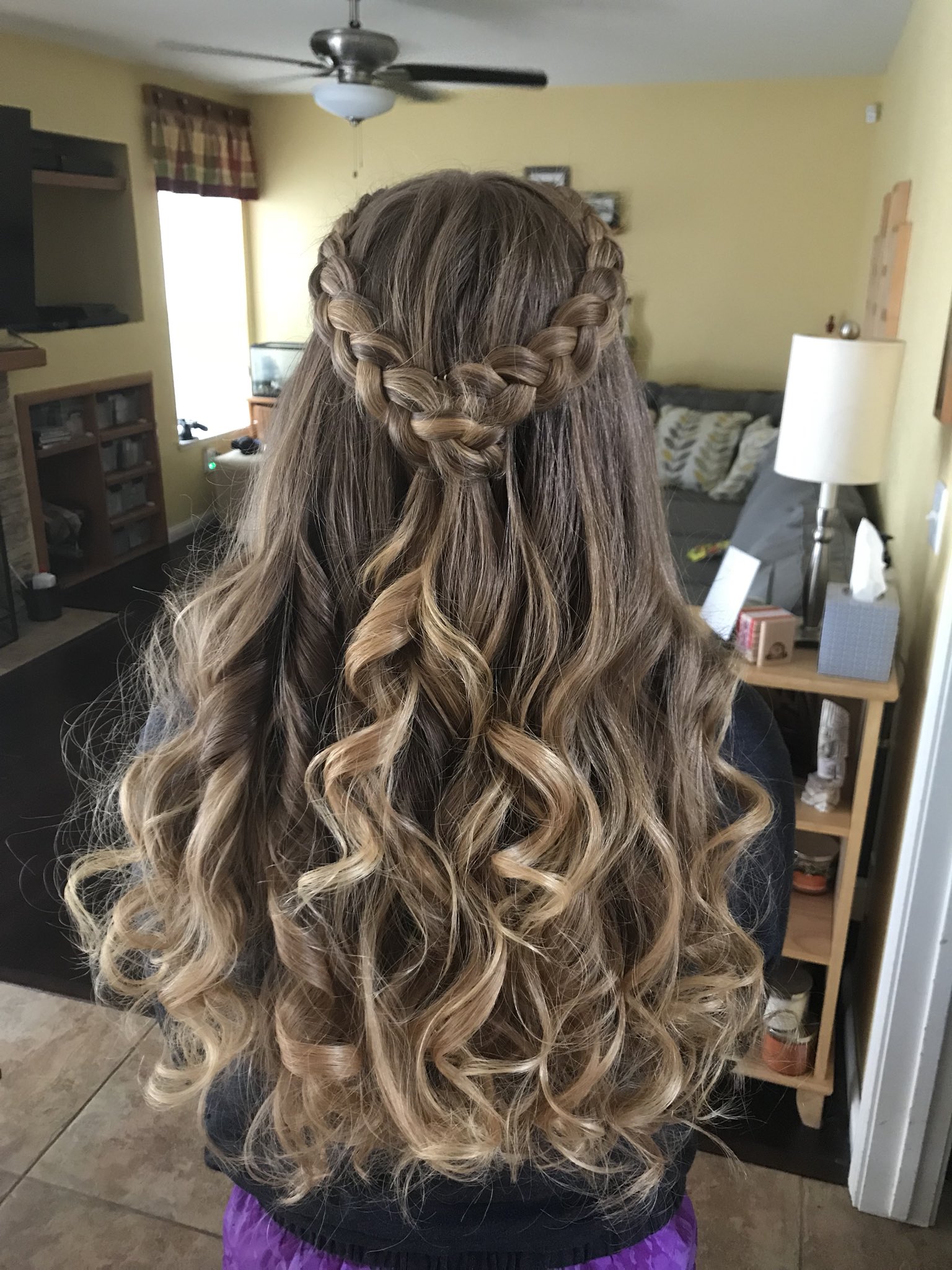 Side Dutch Braid With Curls
