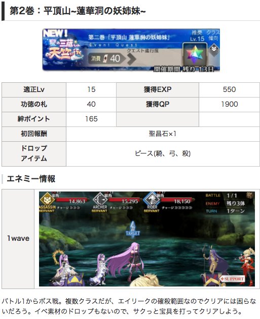 FGO攻略班@AppMedia on Twitter: "ストーリー2巻はイベ素材のドロなしなので、礼装やパーティ気にする必要なしです ...