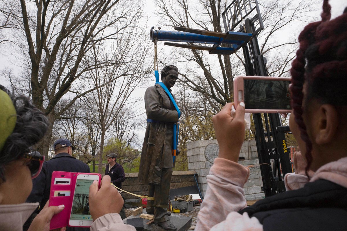 A statue of Dr. J. Marion Sims has been removed from Central Park. Sims ...