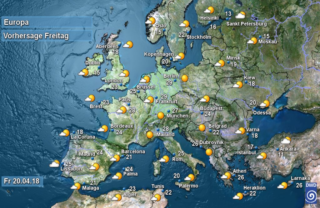 Deutschlandwetter - Wetterdienst.de