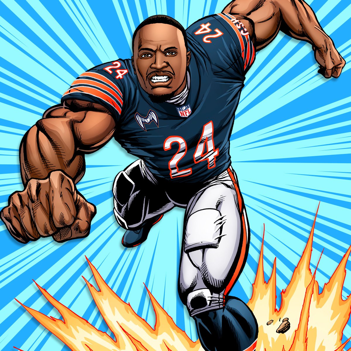 Chicago Bears Football Players Cartoons