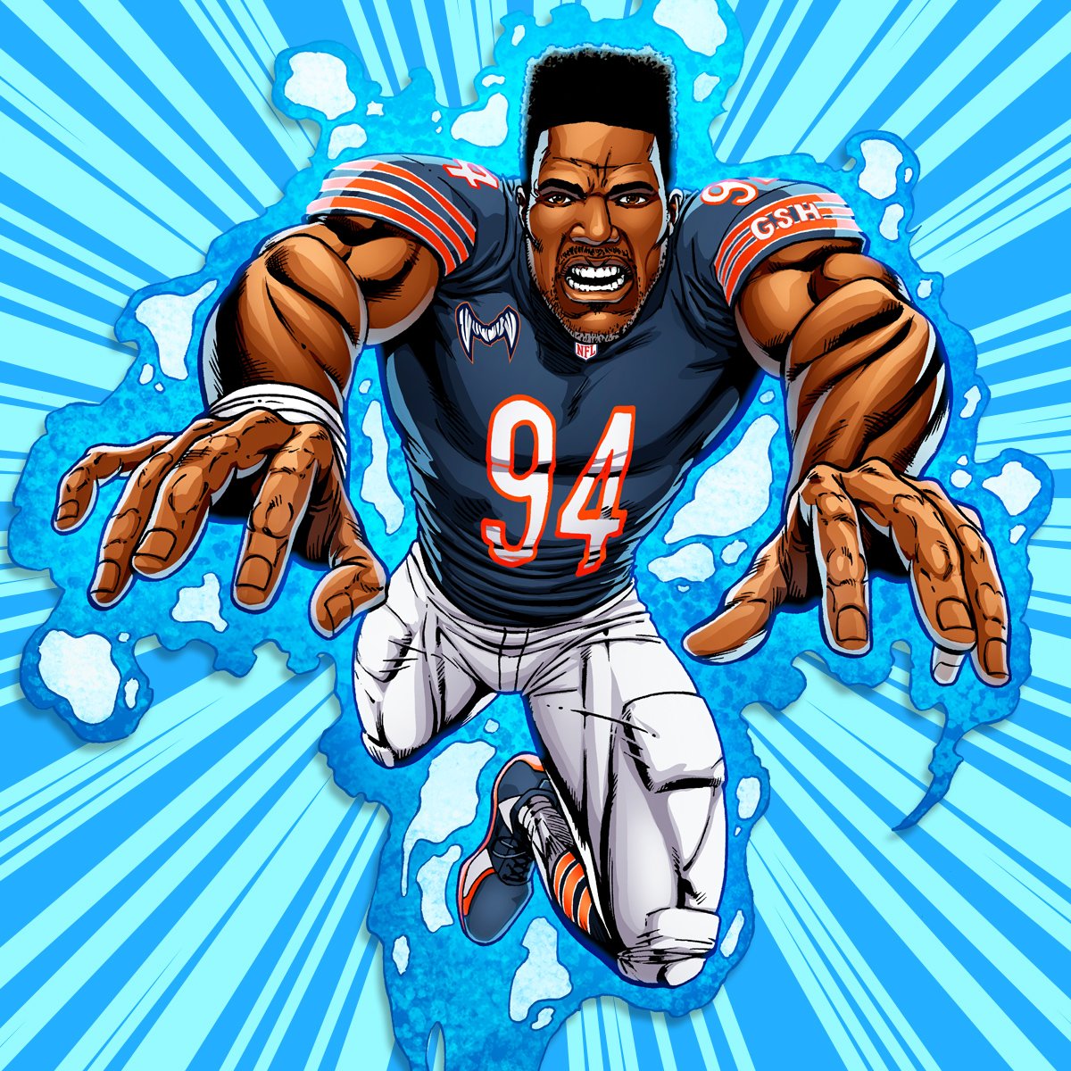 Chicago Bears Football Players Cartoons