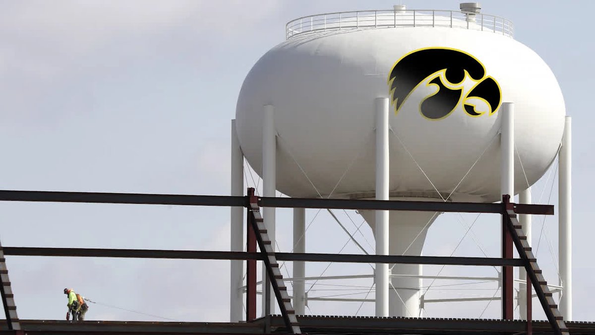 IOWA FINALLY ADDS THE TIGERHAWK LOGO TO THE WATERTOWER NEXT TO KINNICK ...