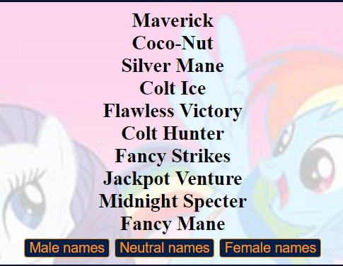 My Little Pony Names Generator