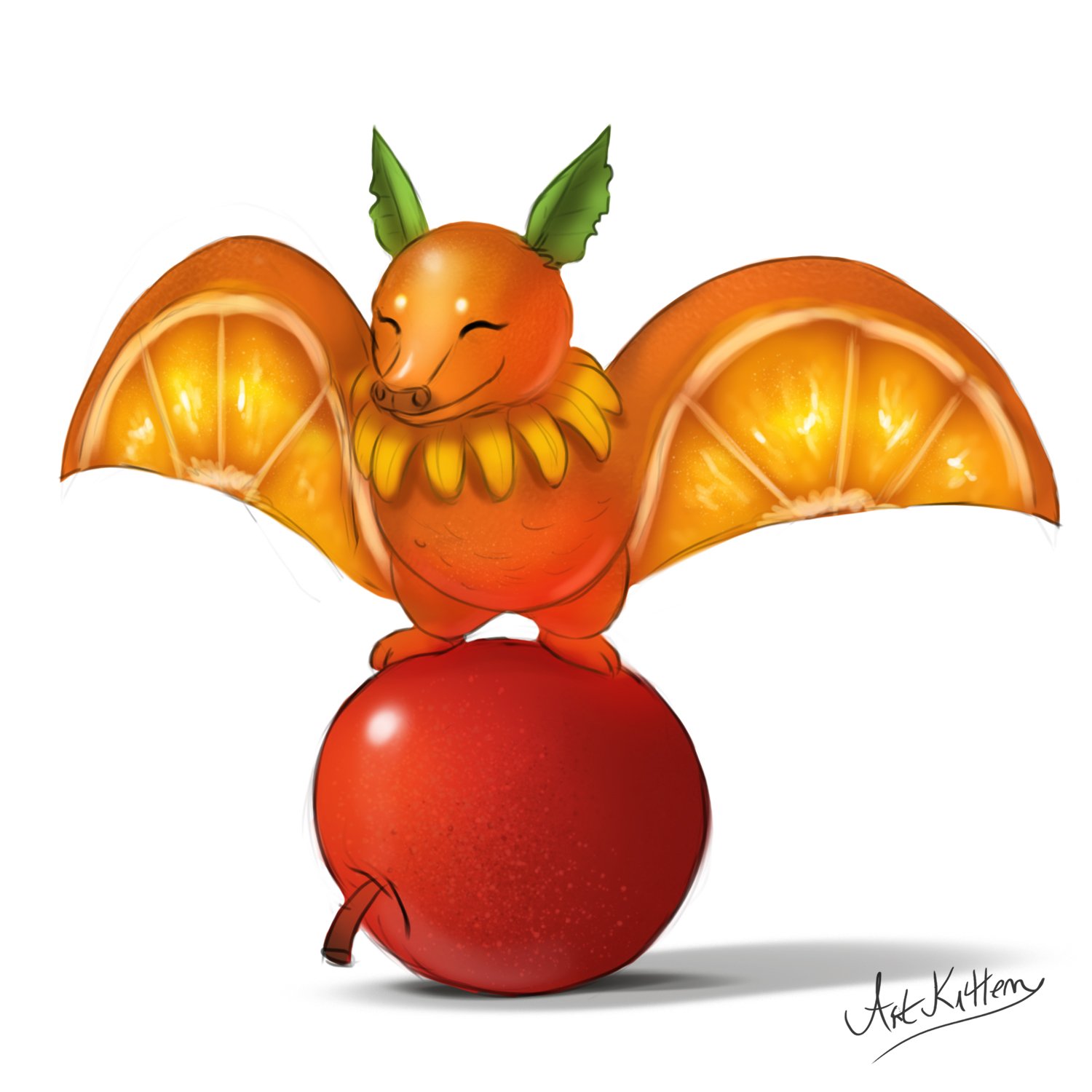 Cute Fruit Bat Drawing