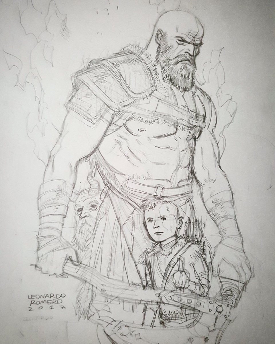 Kratos Drawings In Pencil