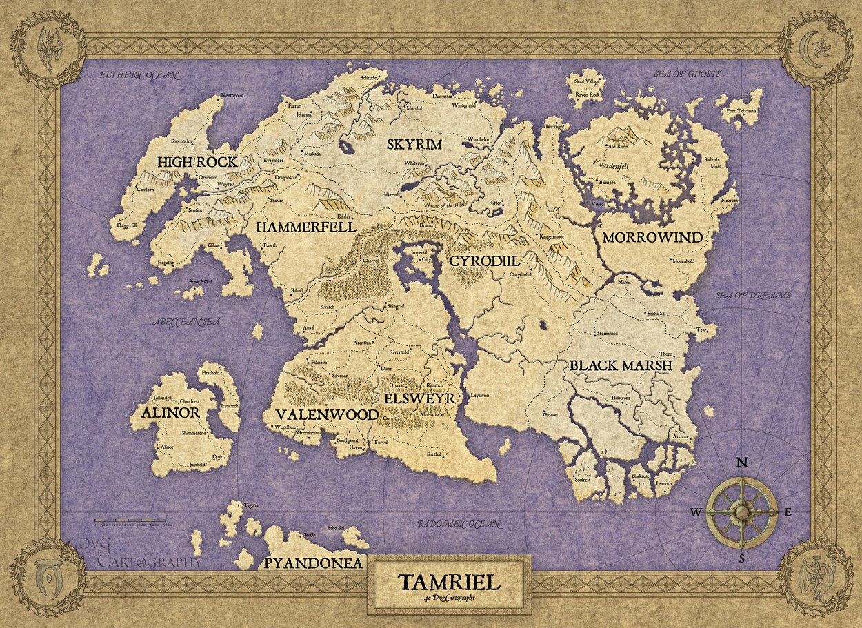 Mapa De Tamriel De Elder Scrolls How Big Elder Scrolls Online's Map Is