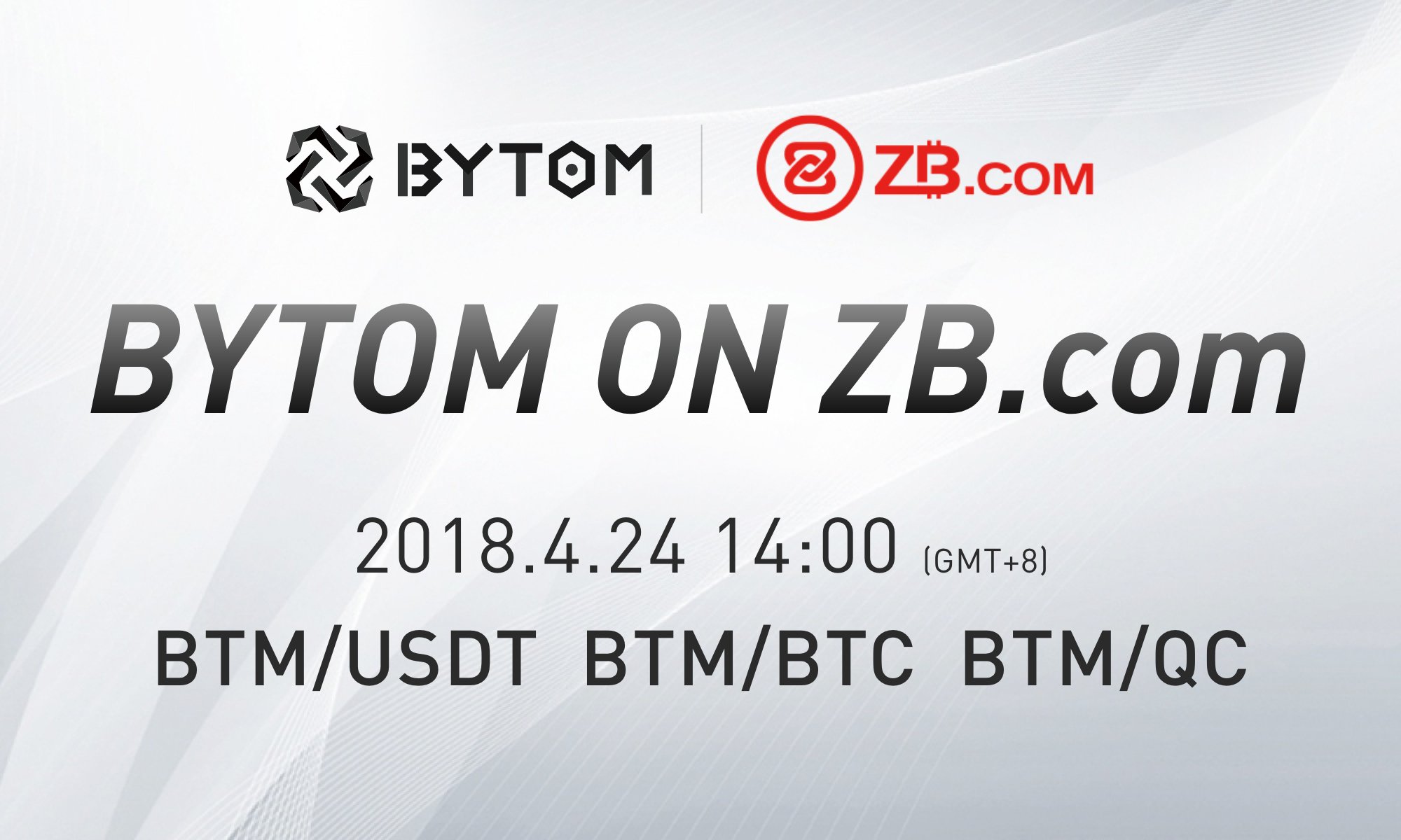 BYTOM BLOCKCHAIN（Not Giving Away ETH） on Twitter: "Cheers! #Bytom just got listed on @ZbTalk ...