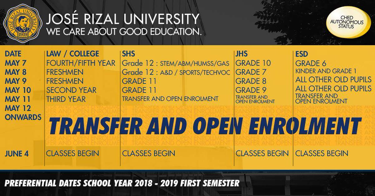 Jose Rizal University Courses