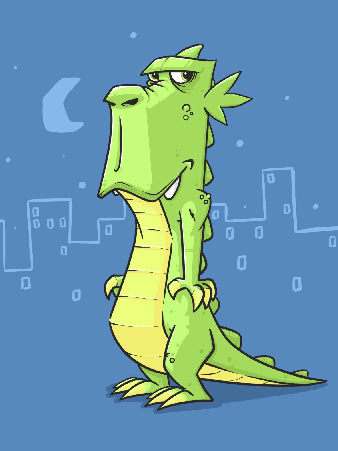 Giant Lizard Monster Cartoon
