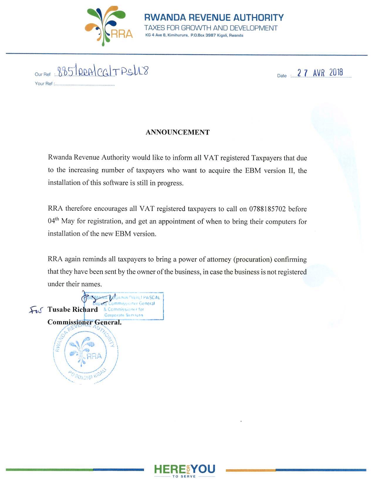 Rwanda Revenue Authority On Twitter ANNOUNCEMENT Deadline For rwanda-revenue-authority-on-twitter-announcement-deadline-for