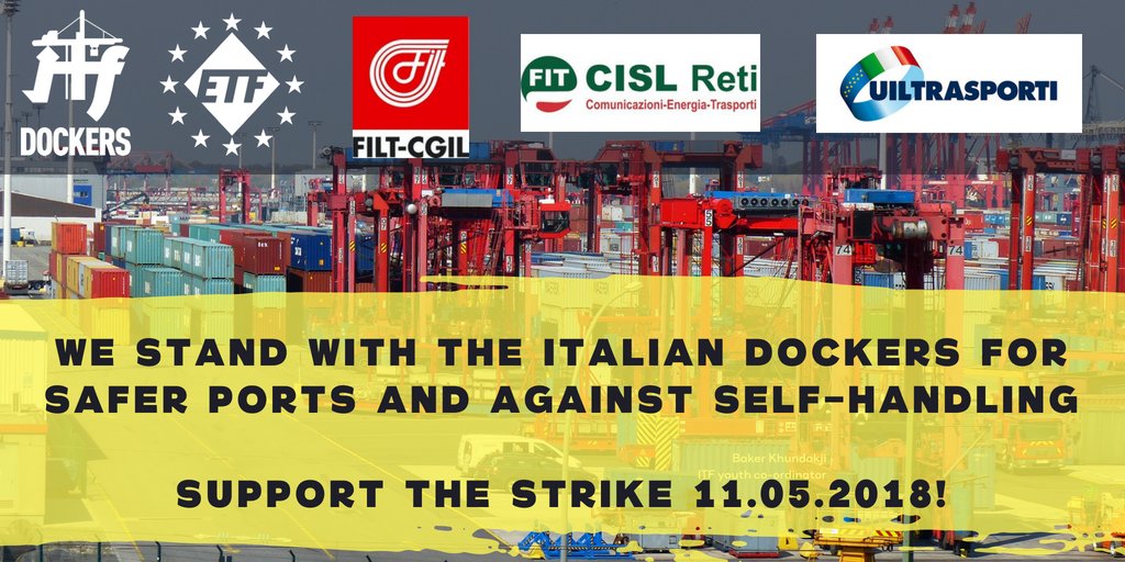 ITALIAN AFFILIATES SERVE STRIKE NOTICE FOR ALL PORT & MARITIME WORKERS