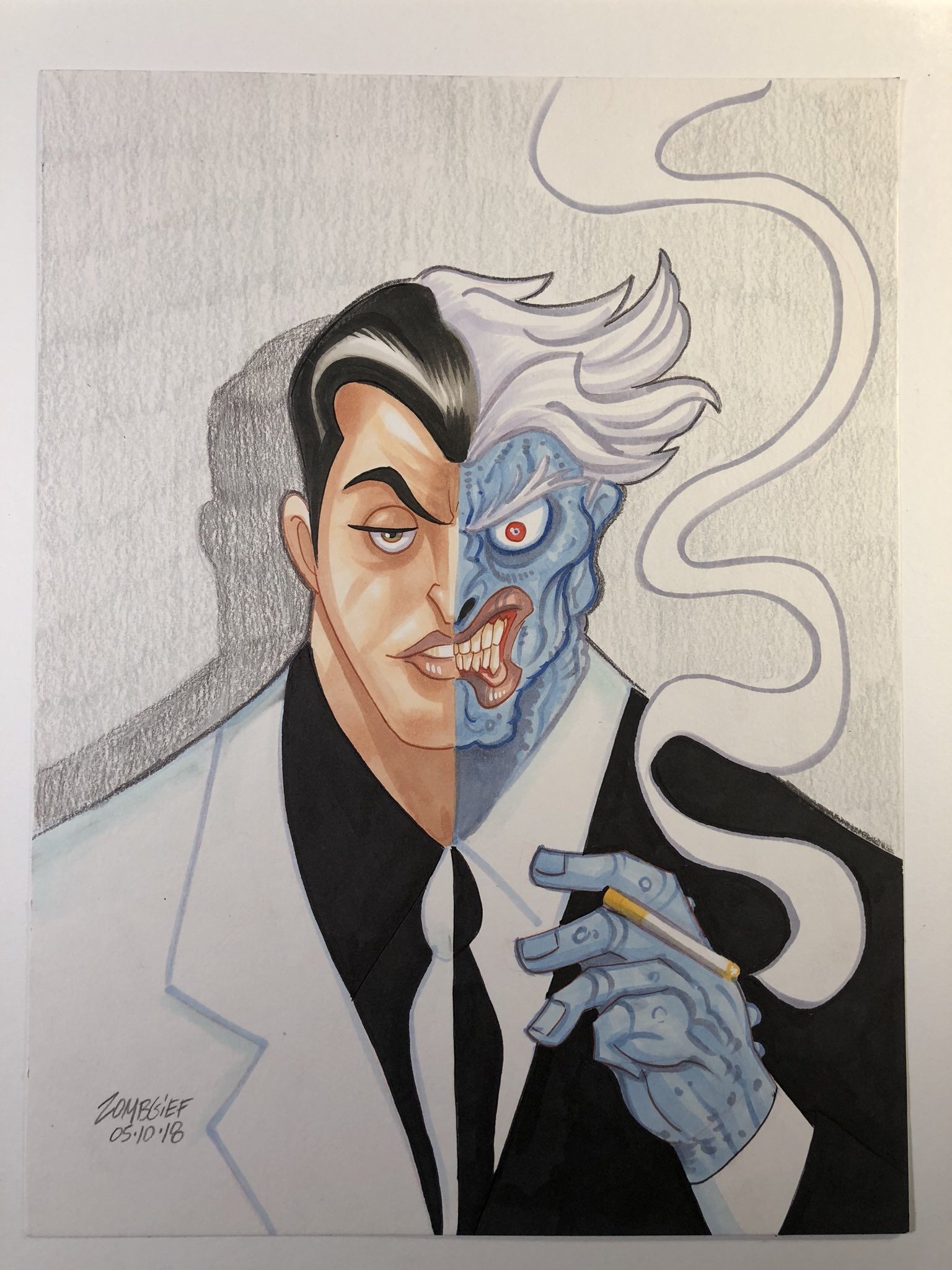 Two Face Cartoon