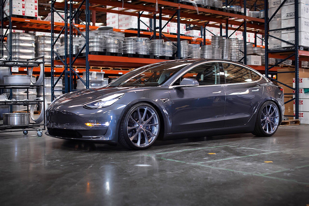 HRE Wheels on X Model 3 rendered on HRE P204 in Brushed Dark Clear Tesla https t bdG9abJJS3 X