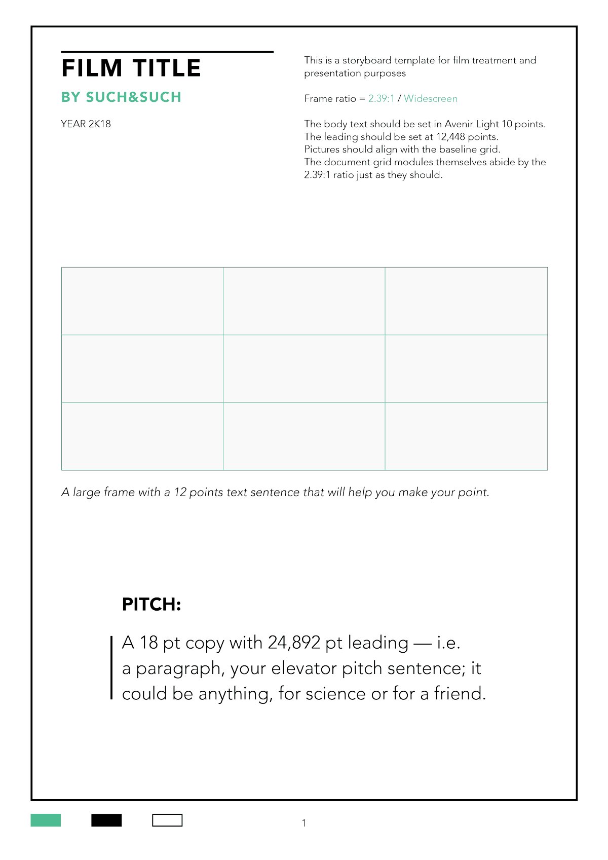Widescreen Storyboard Template