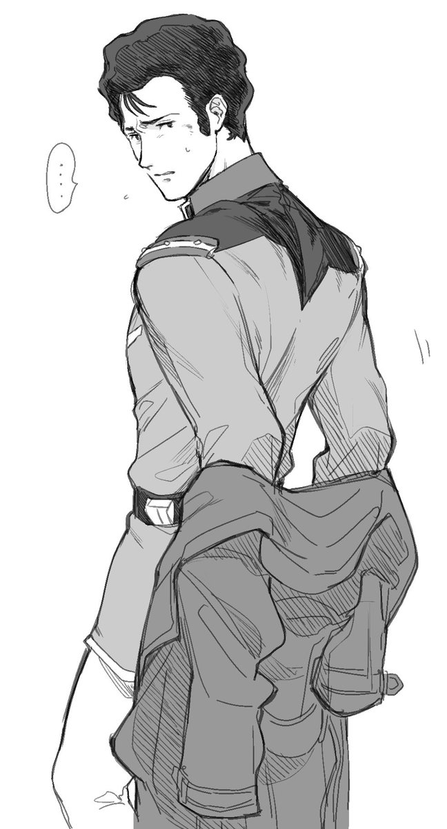 「上着を着替えてるところを穴があくほどガン見されてドン引きするブライト艦長 #horakawaii https://t.c」折尾の漫画