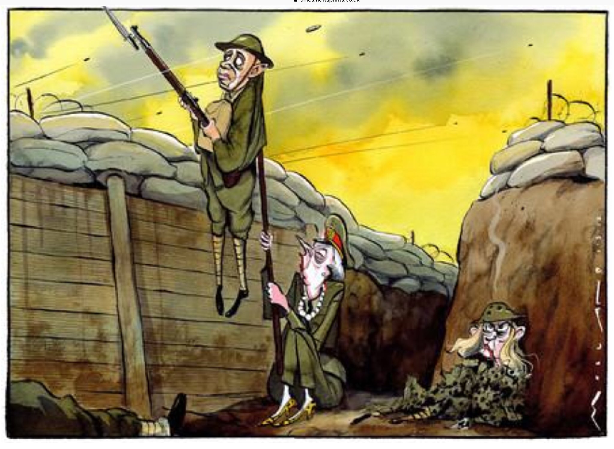 Trench Warfare Ww1 Cartoon