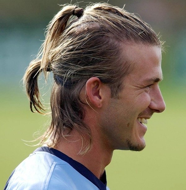 David Beckham Long Hair Ponytail
