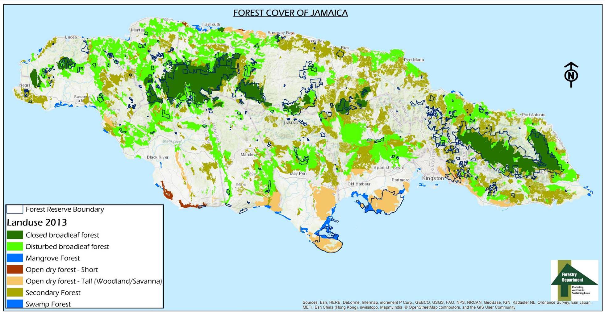 Map Of Jamaican Rainforest Jamaica Map Stock Photos, Images And