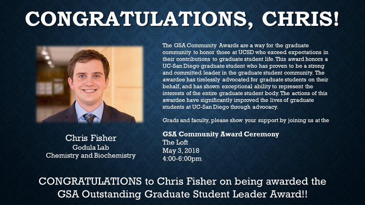 Congratulations to Chris Fisher | UCSD Chemistry & Biochemistry