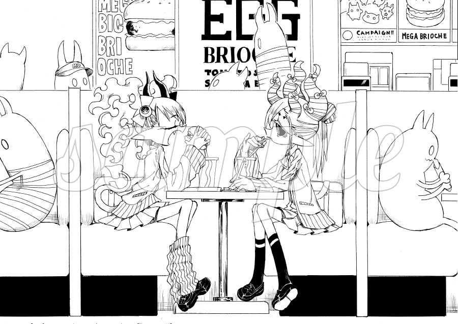 「COMITIA124新刊『DevilJKs!!』です!B5/16p/悪魔JKちゃんモノクロイラスト本です。5/5 COM」kazetoの漫画