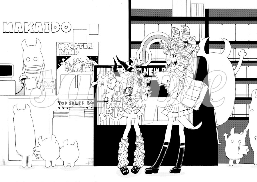 「COMITIA124新刊『DevilJKs!!』です!B5/16p/悪魔JKちゃんモノクロイラスト本です。5/5 COM」kazetoの漫画