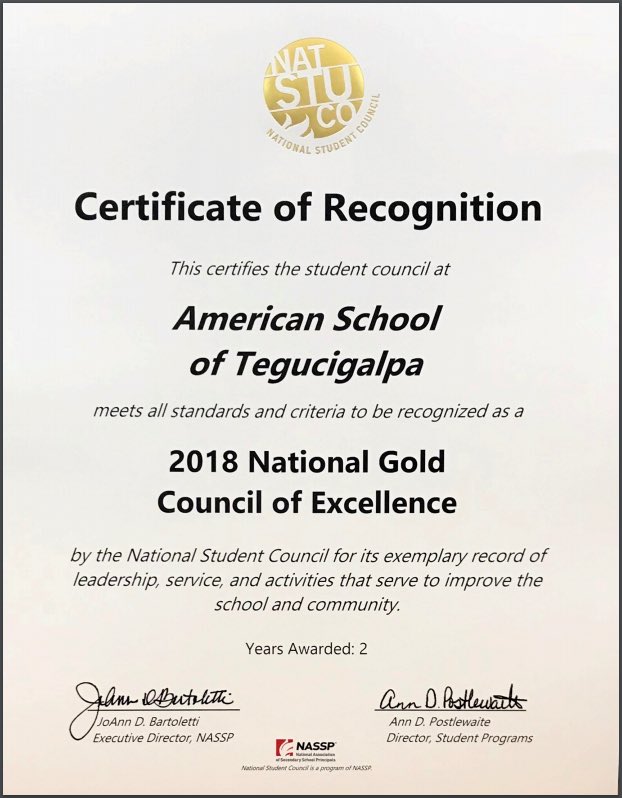 Student Council Member Certificates