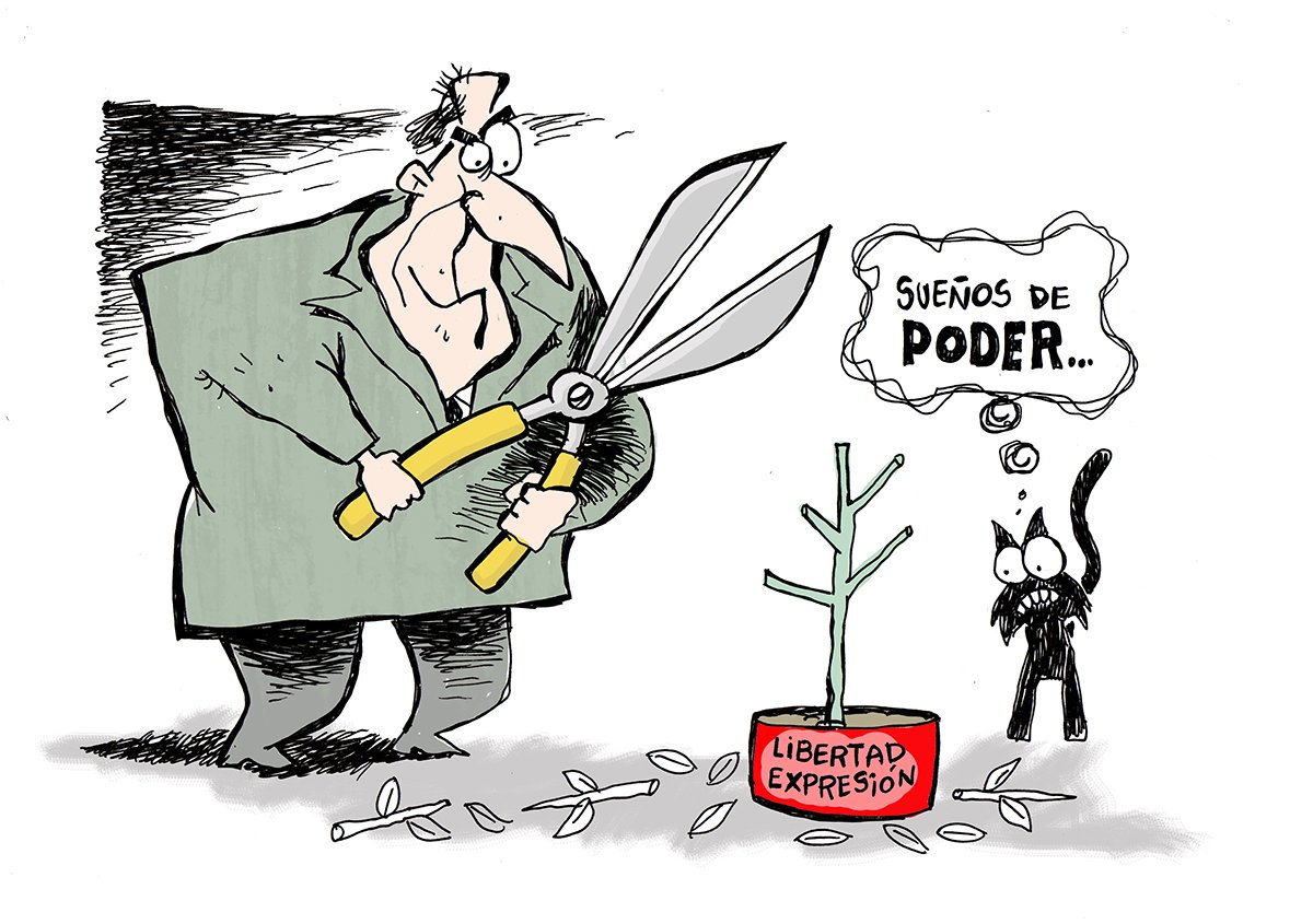 Así queda la LIBERTAD DE EXPRESIÓN. Caricatura de Rac para hoy ...