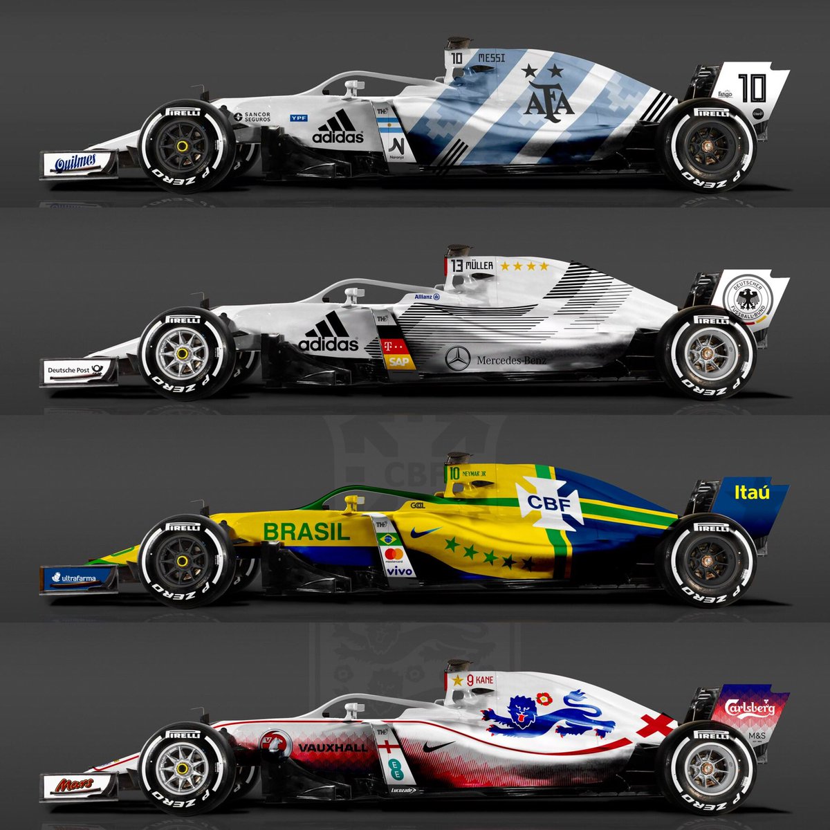 Así serían los autos de Fórmula 1 con el diseño de las selecciones ...