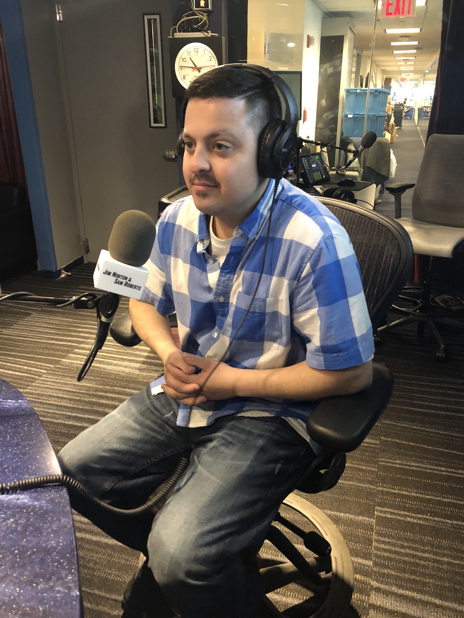 Jim & Sam on Twitter: "Intern Nico in studio discussing his melt down yesterday and today being ...