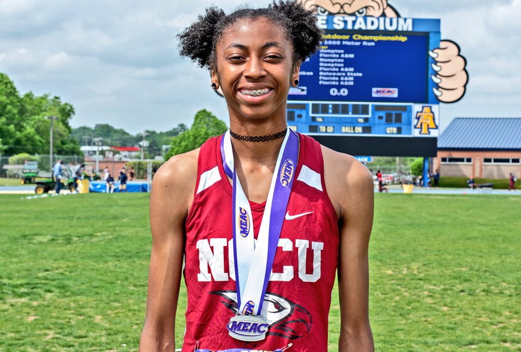 SILVER MEDALIST! NCCU freshman Bhrandi Crenshaw leaped 12.58 meters (41 ...