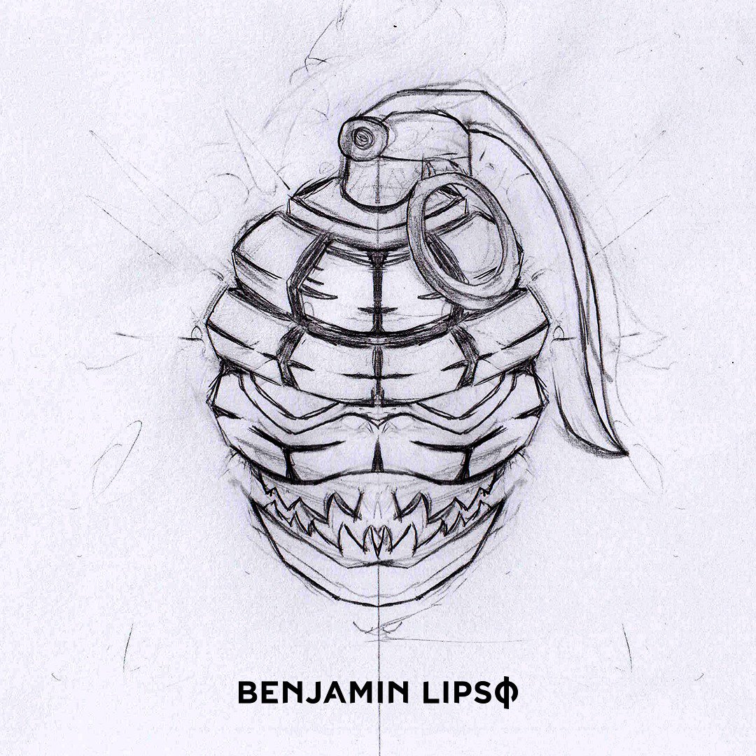 Exploding Grenade Drawing