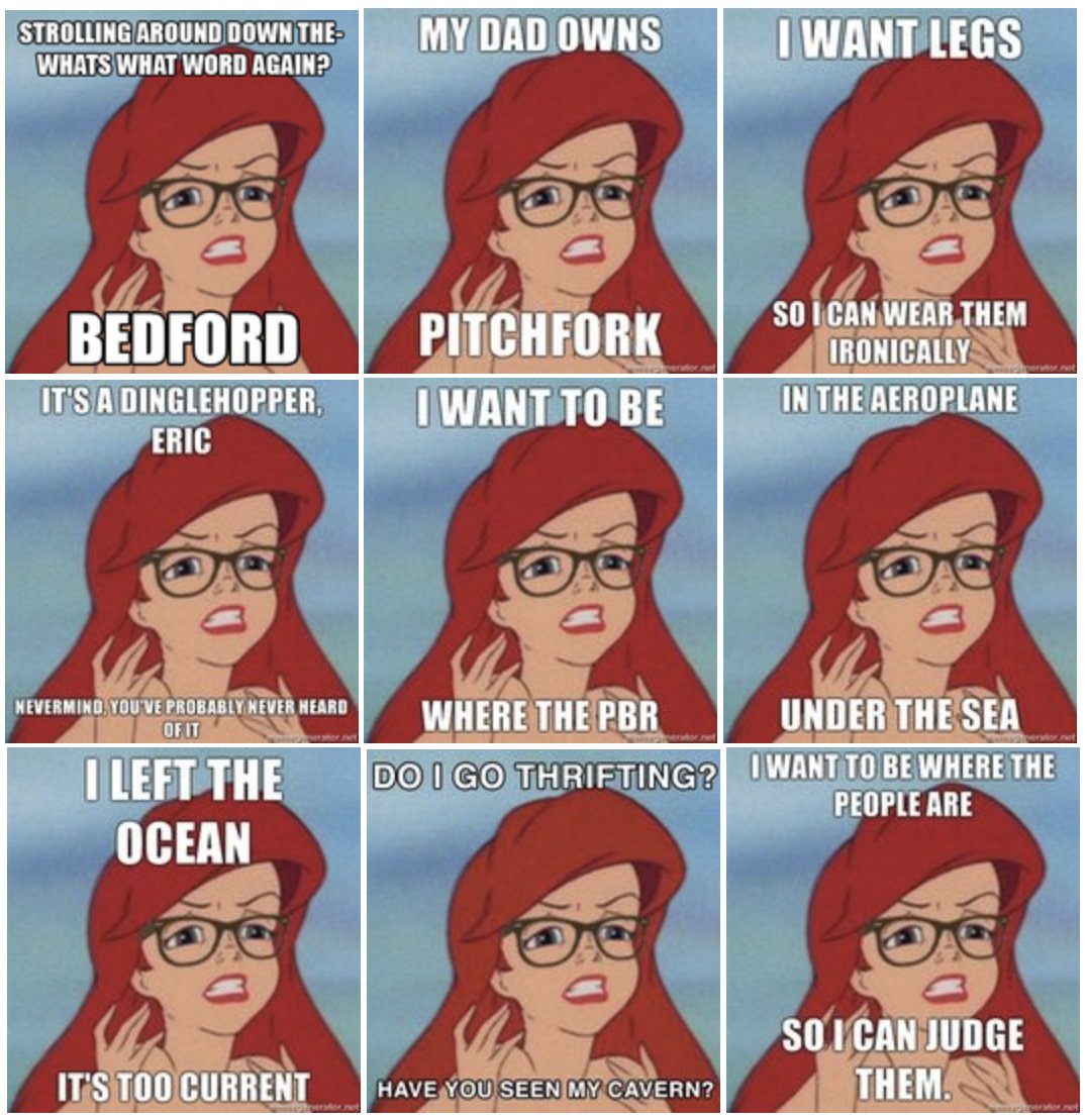 Disney Princess Hipster Memes