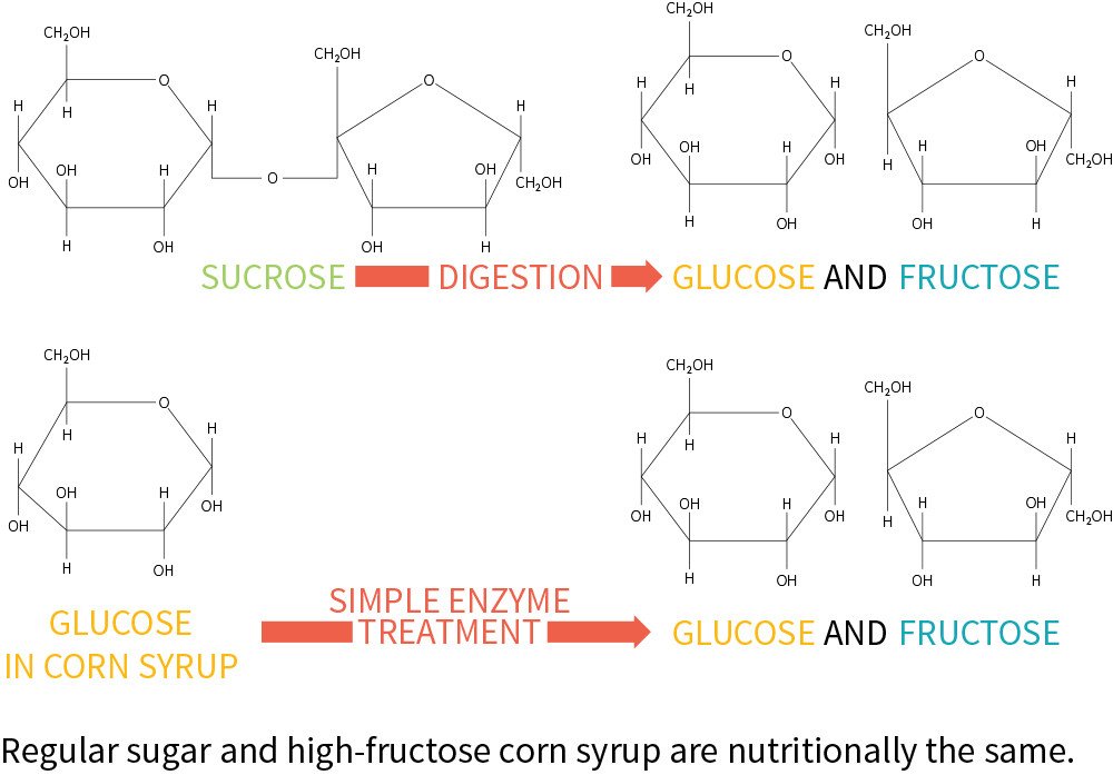 High Fructose Corn Syrup Structural Formula