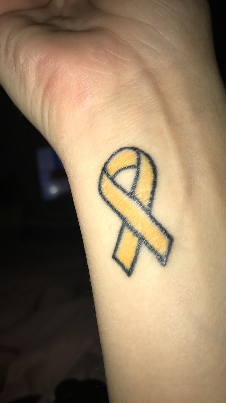 Cancer Ribbon Wrist Tattoos