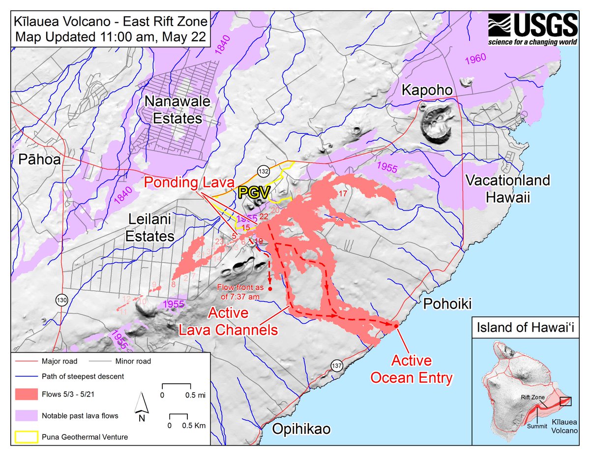 Kilauea Volcano Map