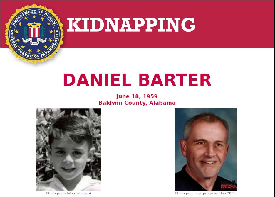 FBI Most Wanted on Twitter: "#MissingKids - Daniel Barter, then 4 years old, has been missing ...