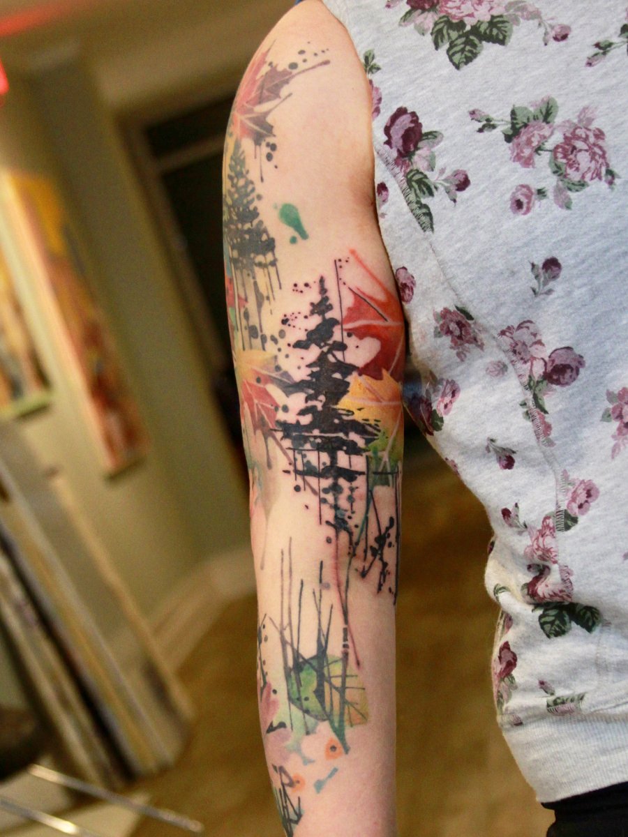 Watercolor Nature Tattoo