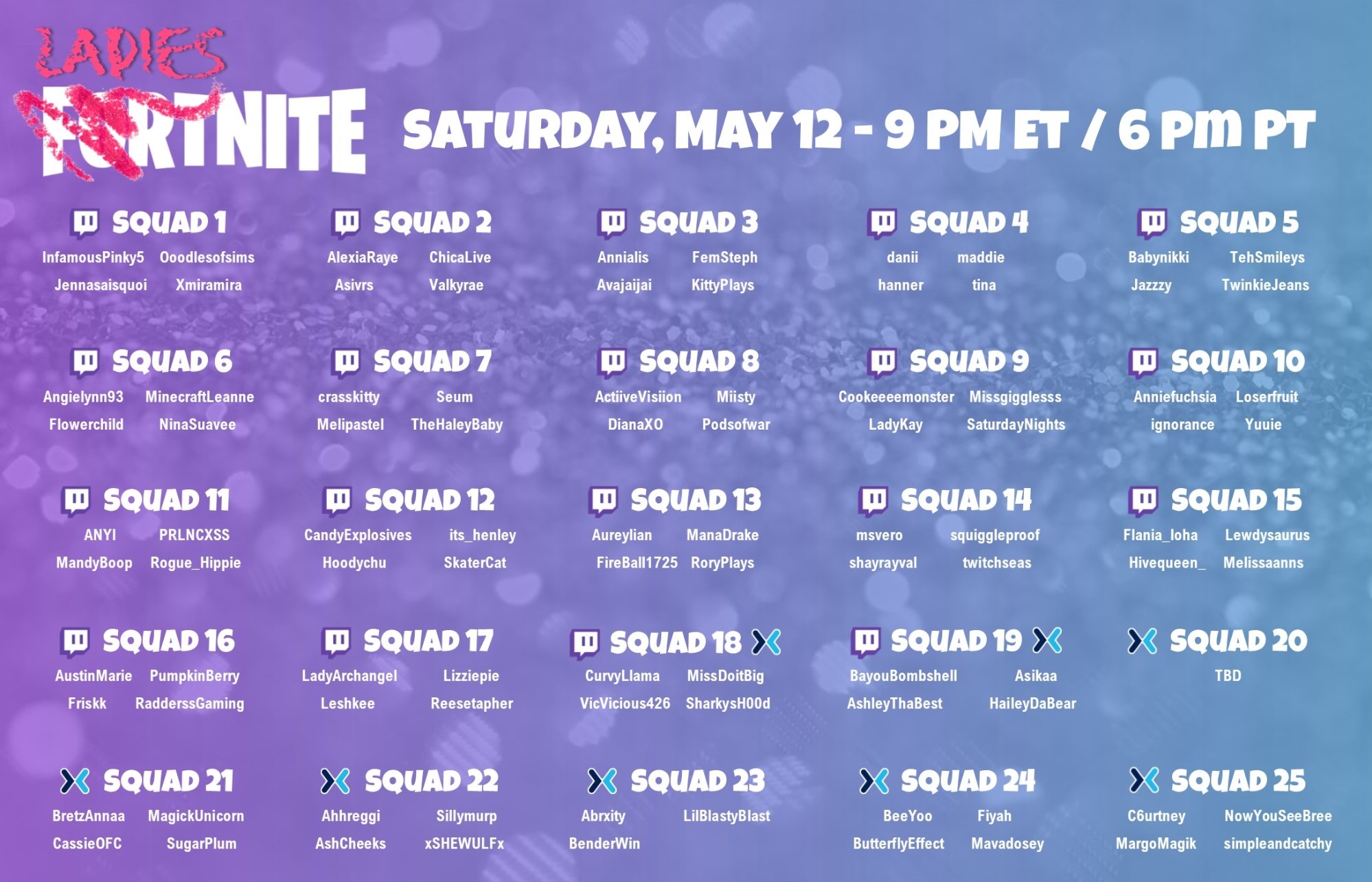 LadiesNite On Twitter 24 Squads And 95 Unique Creators Confirmed ladiesnite-on-twitter-24-squads-and-95-unique-creators-confirmed