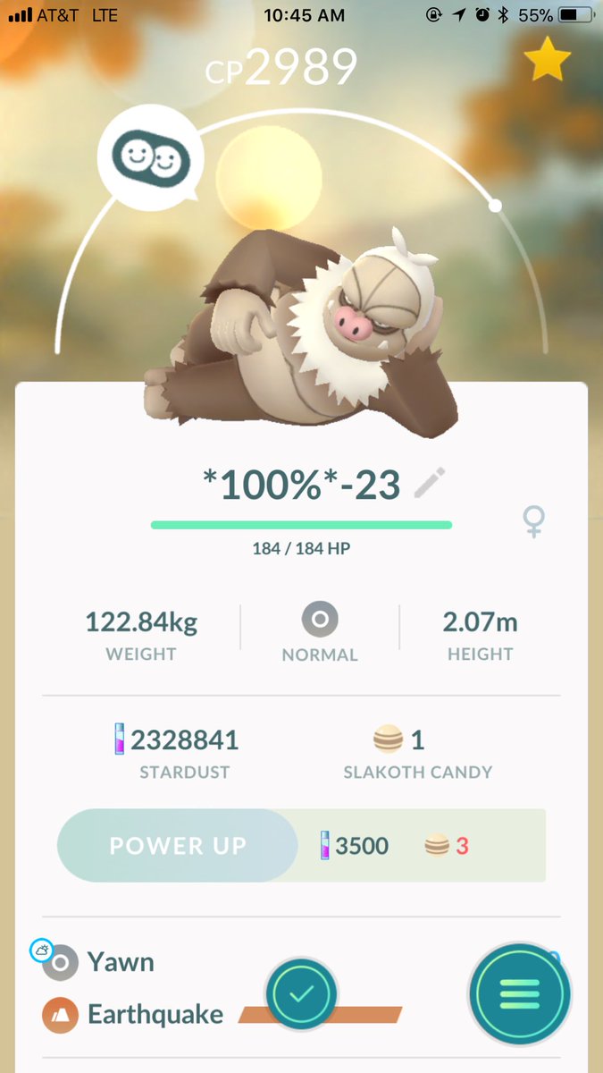 Slaking max HP for all levels - Pokemon Go
