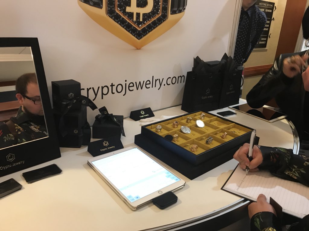 Anna Irrera on Twitter: "Crypto-bling 💍 to go with your bitcoin lambo. #Consensus2018…