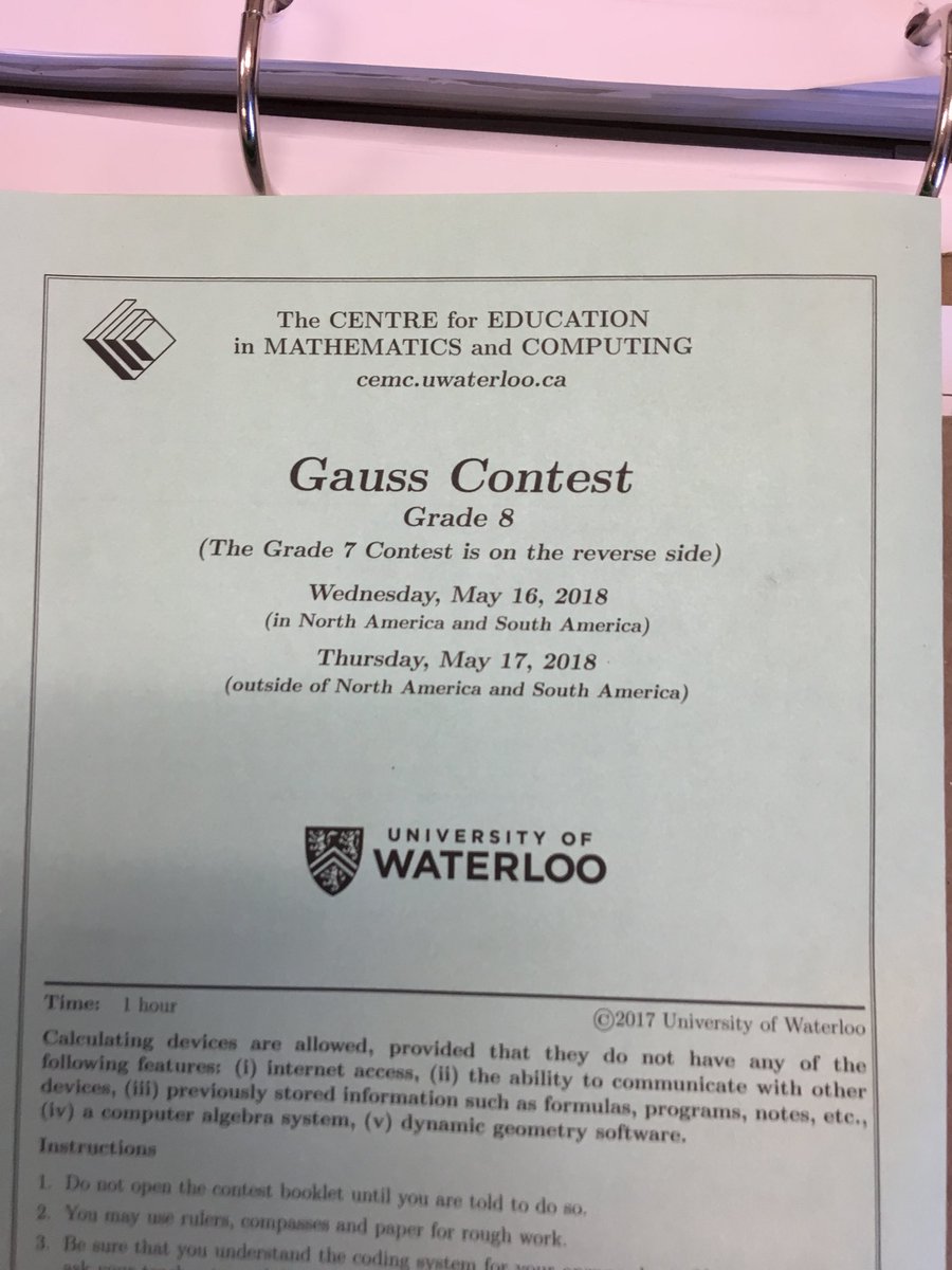 Gauss Math Contest