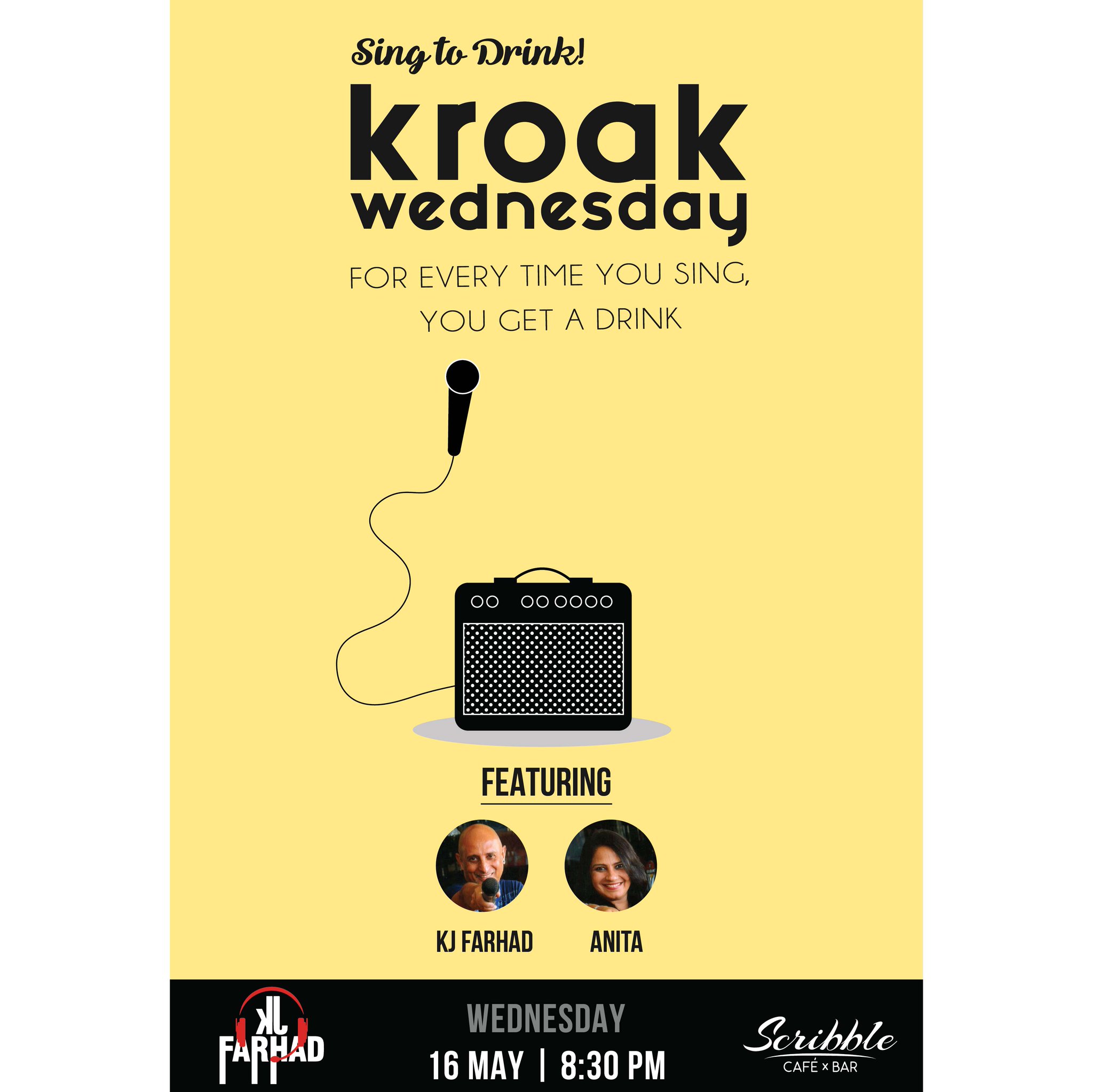 Scribble Cafe Bar on Twitter: "Happening tonight, Kroak Wednesday with Karaoke Jockey Farhad ...