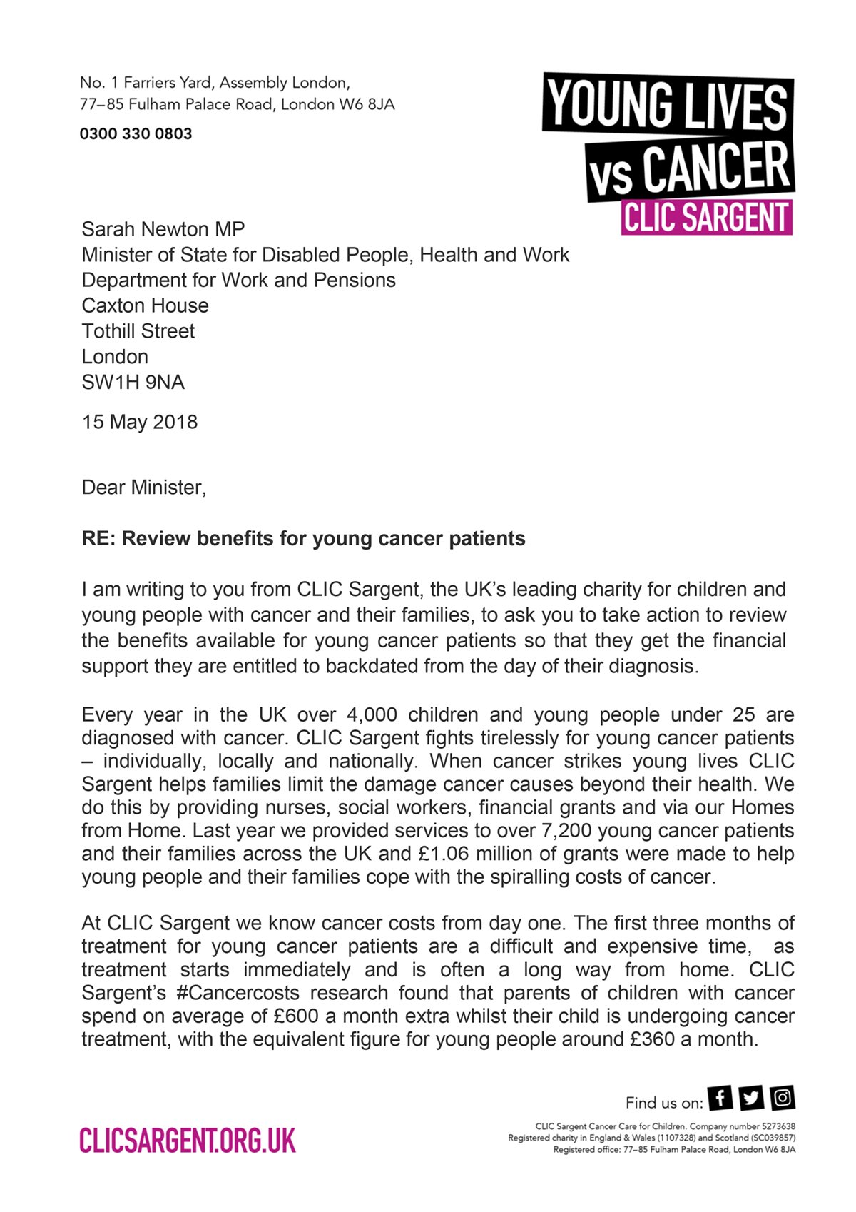 Cancer Benefit Letter Template