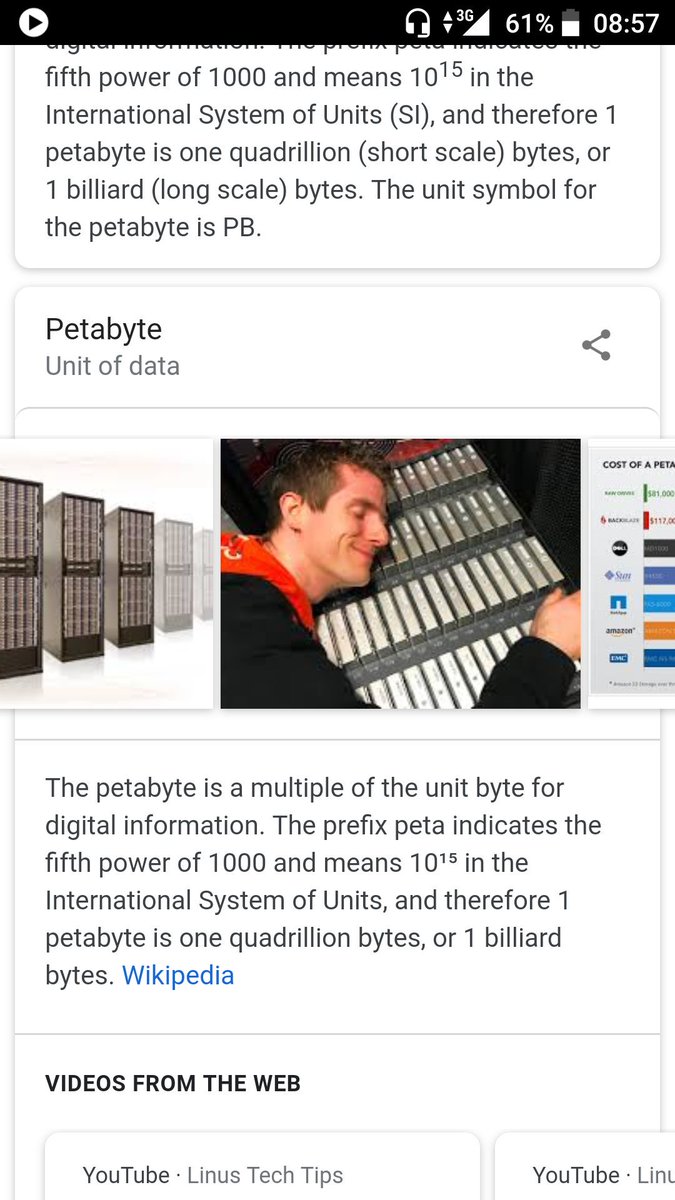 Linus Tech Tips on Twitter: "Look who comes up if you search Google for "petabyte"... --JM…