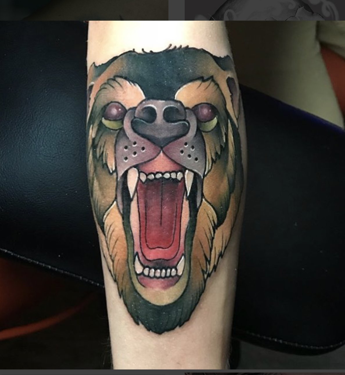Neo Traditional Bear Head Tattoo