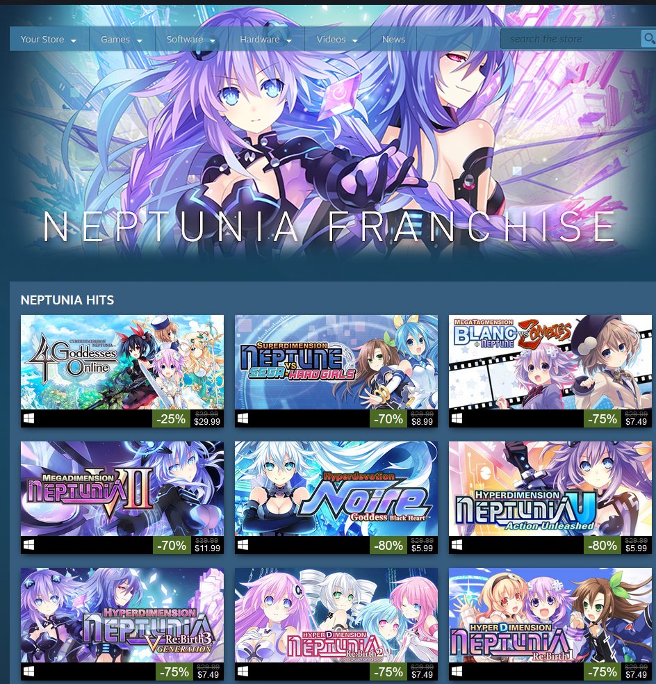 RPG Site on Twitter: "Hyperdimension Neptunia franchise sale on Steam https://t.co/eEitVGwzcH ...