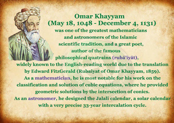 Government of Pakistan on Twitter: "#OmarKhayyam born on May 18, 1048 ...