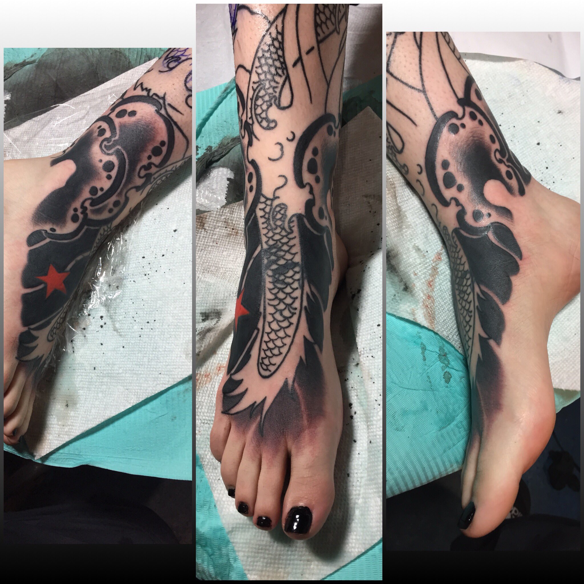 Wave Foot Tattoo