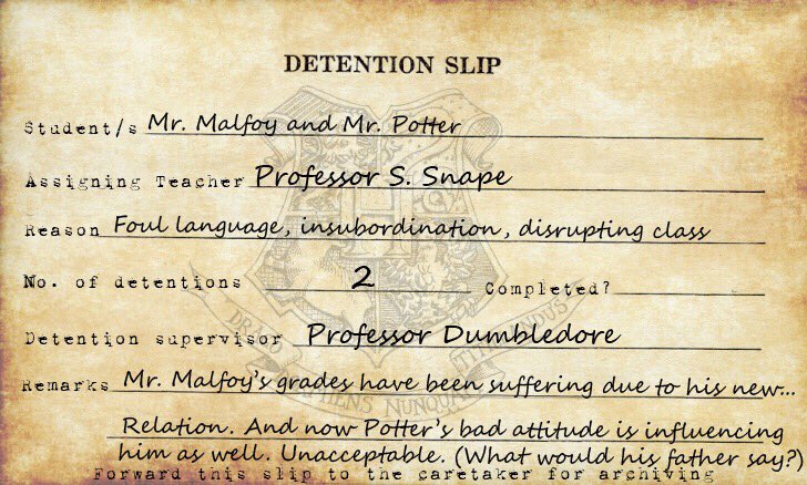 Detention Slip For Being Late